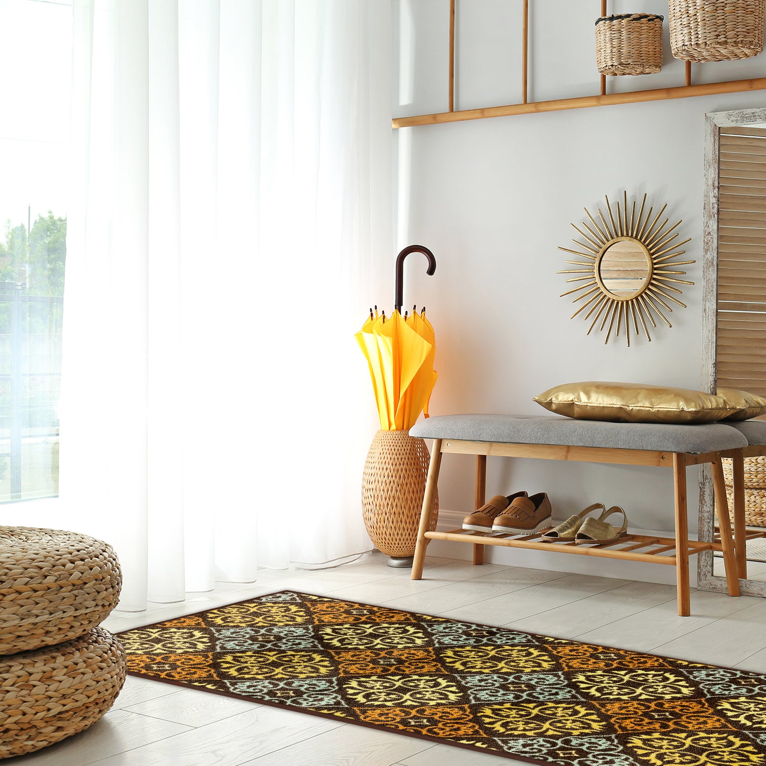 Indoor carpet runners in several skid resistant sizes and colors ...